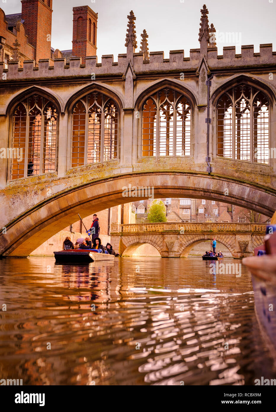 The Bridge of Sighs in Cambridge, a covered bridge at St John's College ...
