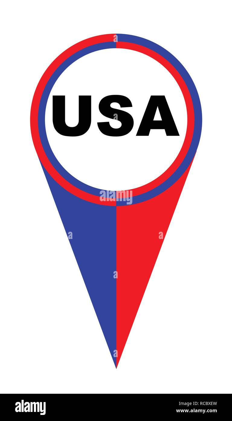 Red white and blue map pointer pin icon location flag marker Stock ...