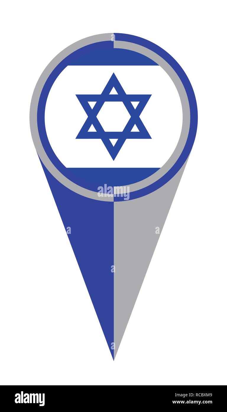 Israel map pointer pin icon location flag marker Stock Vector Image ...