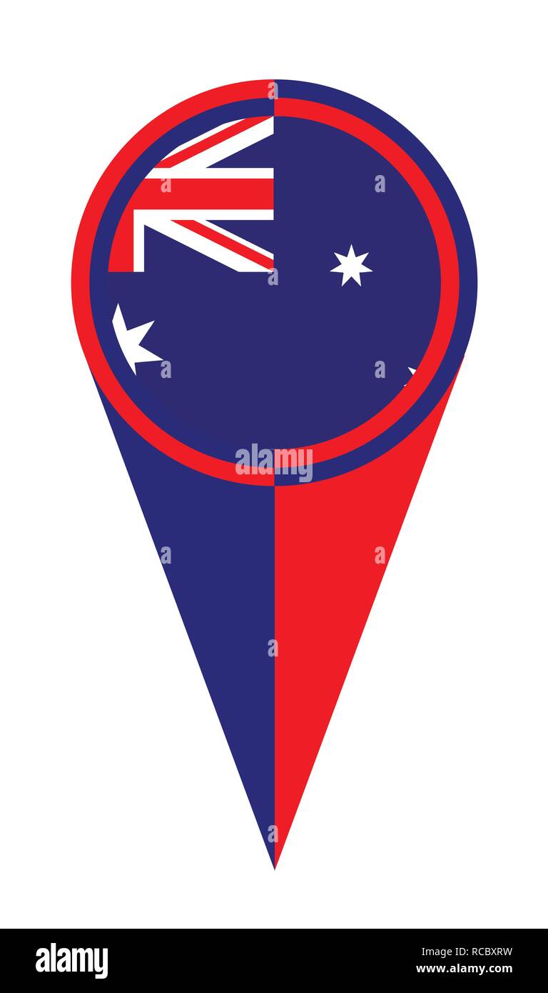 Australia map pointer pin icon location flag marker Stock Vector Image ...