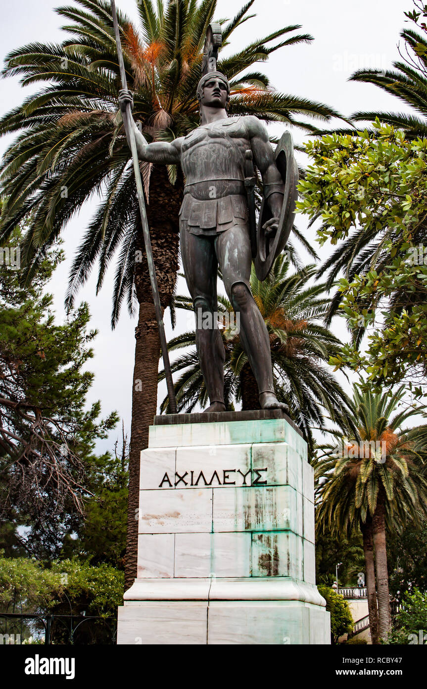 Statue of Achilles in Achilleion palace Stock Photo - Alamy