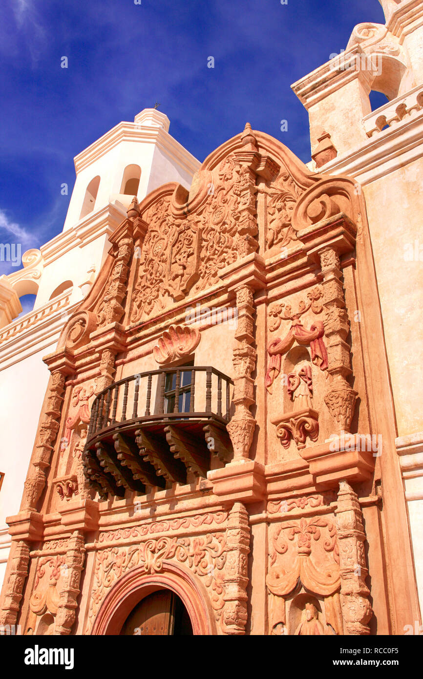 The Mission Church of San Xavier del bac in Tucson, Arizona, USA Stock ...