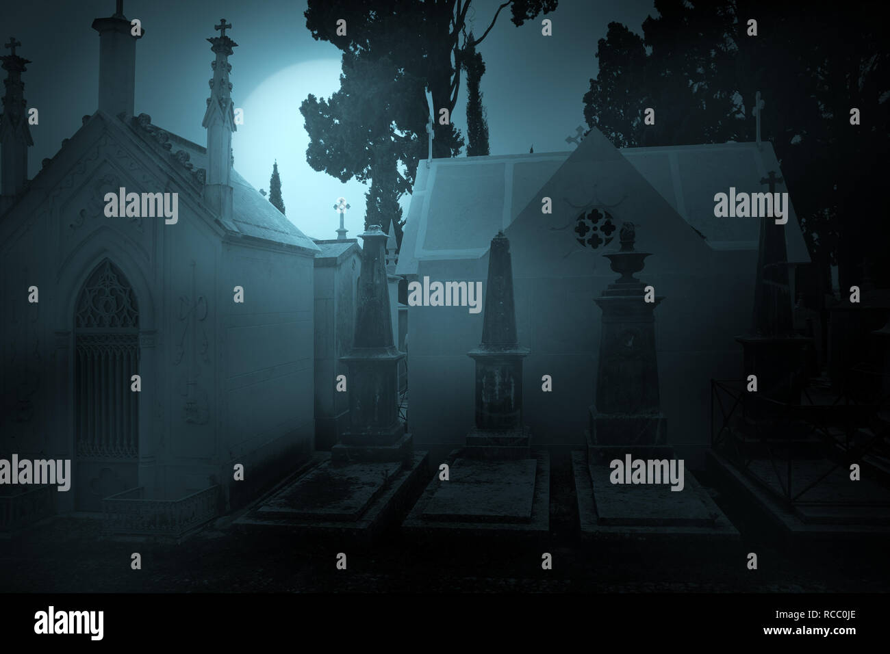 Graveyard At Night High Resolution Stock Photography and Images - Alamy