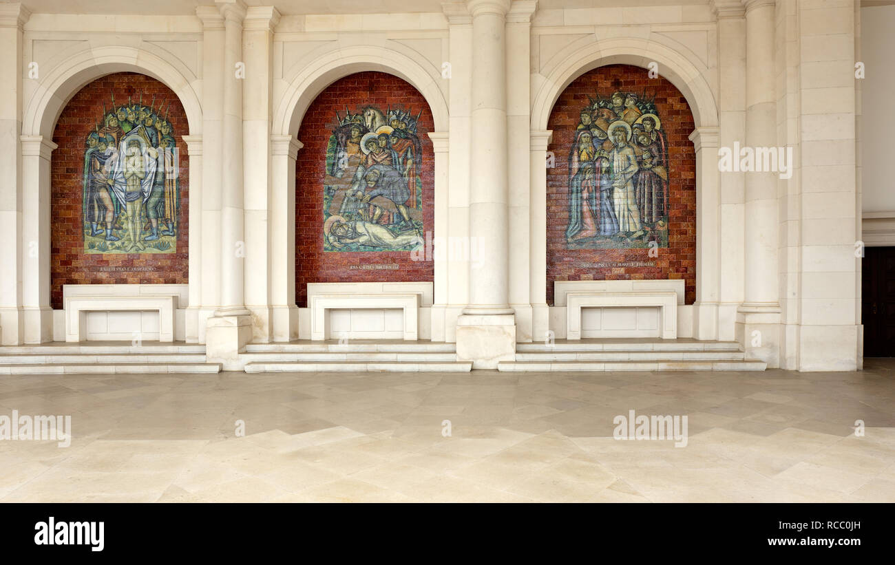 Fatima, Portugal - July 23, 2014: Tiles about passion and death of ...