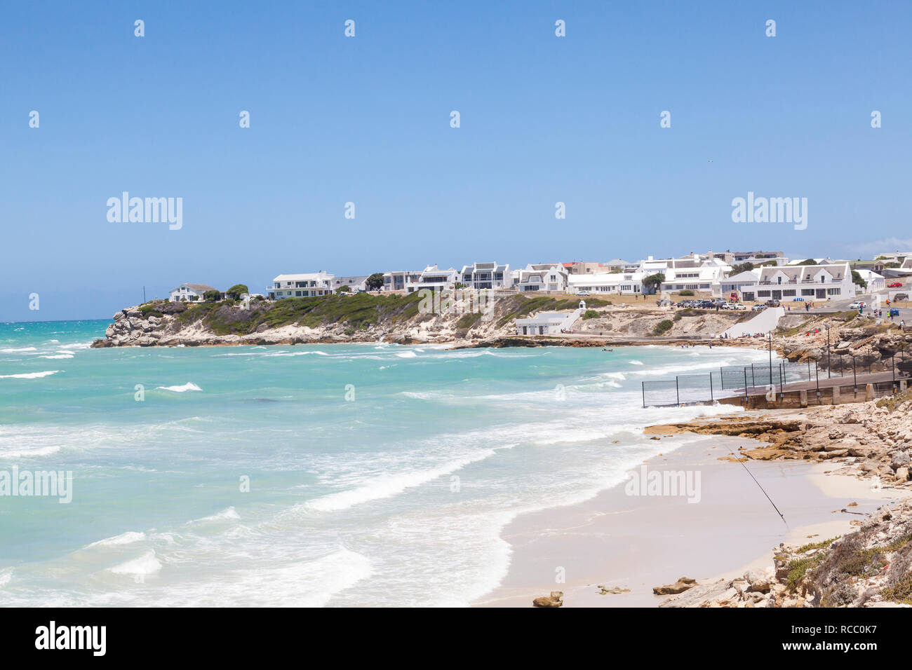 View along the beach in the fishing village of Arniston, Agulhas ...