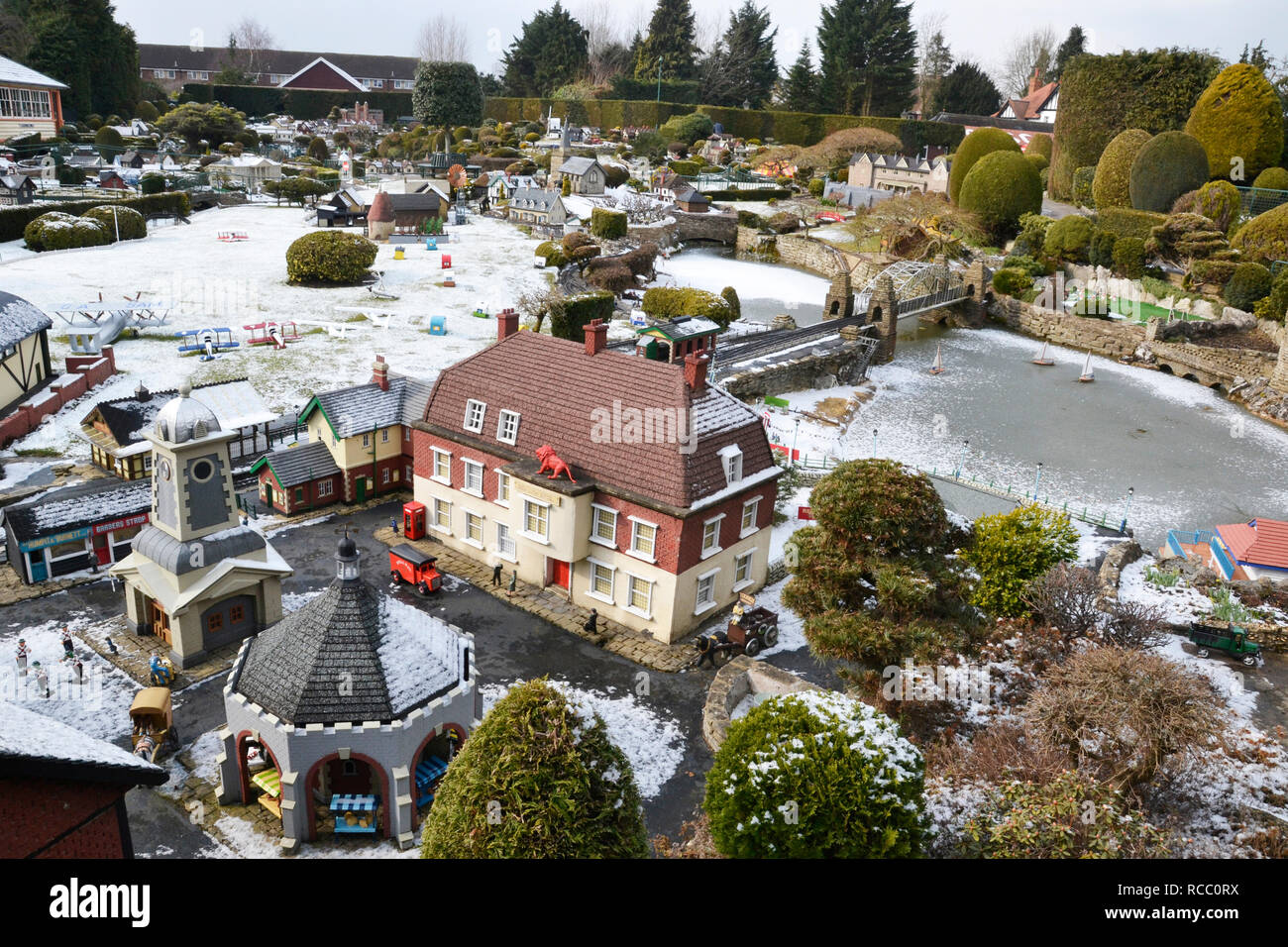 View of Bekonscot Model Village, Beaconsfield, Buckinghamshire, UK. In ...