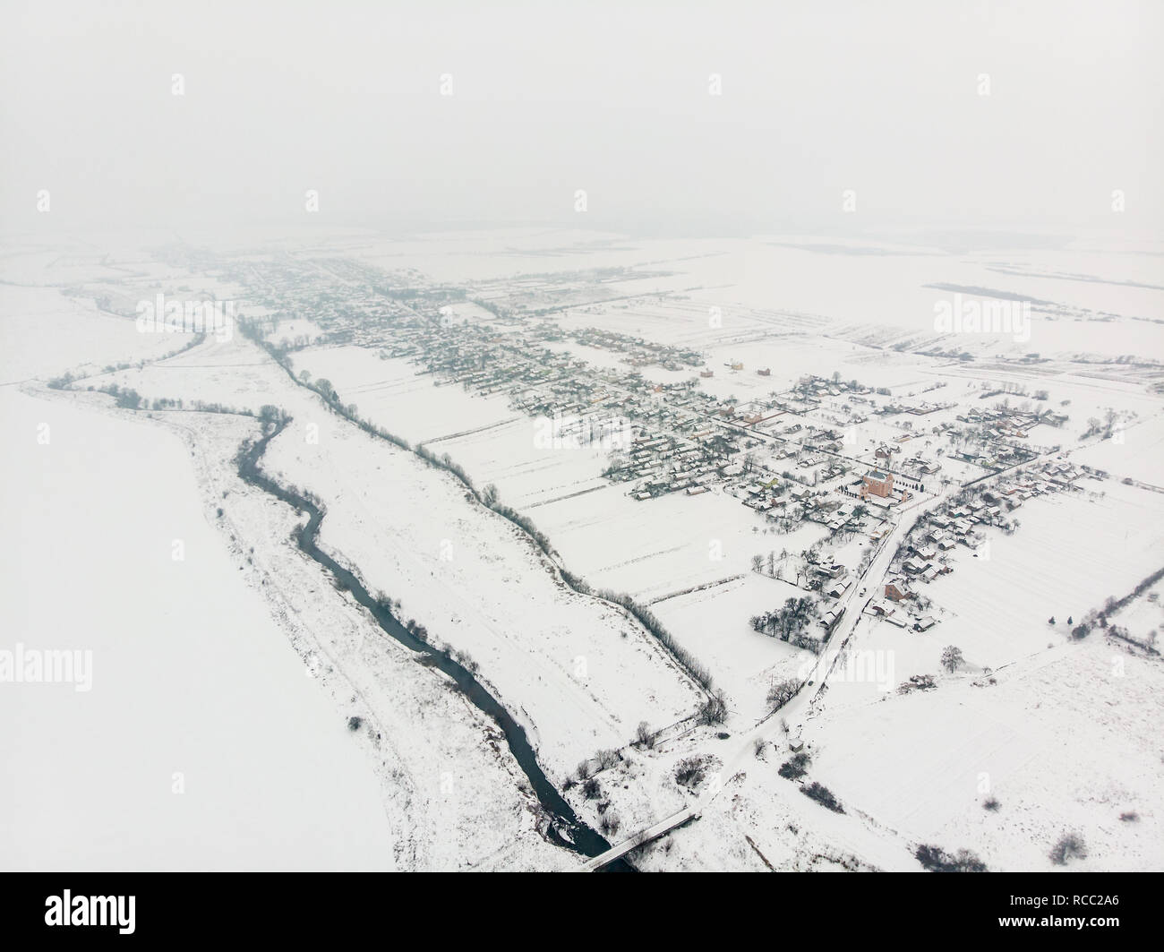 Aerial rural ukrainian village covered hi-res stock photography and ...