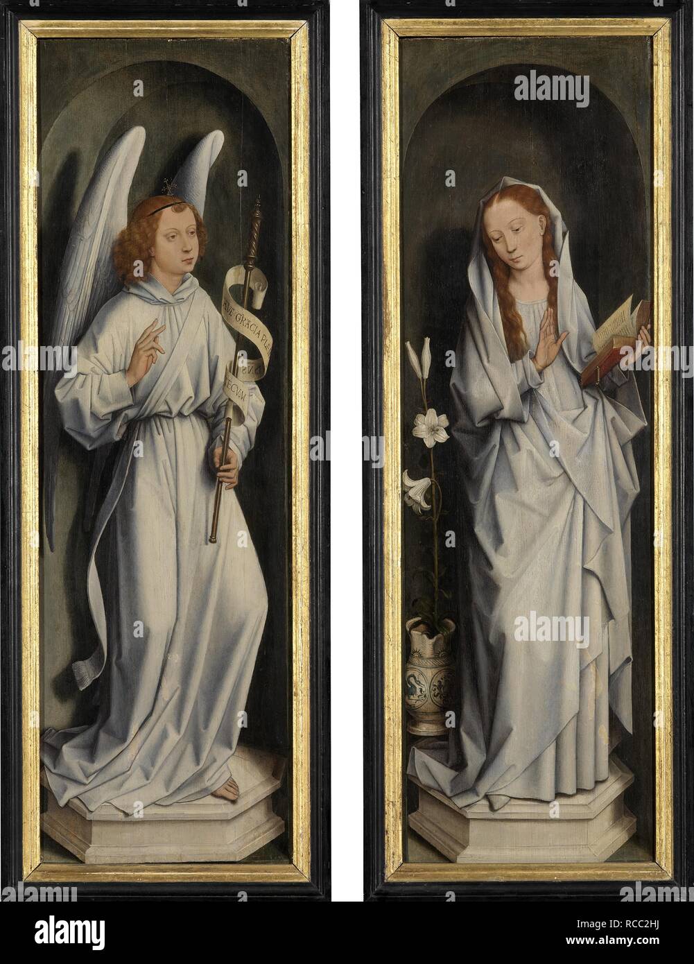 The Annunciation. The side panels from the Triptych of Jan Crabbe. Museum: Groeningemuseum ...
