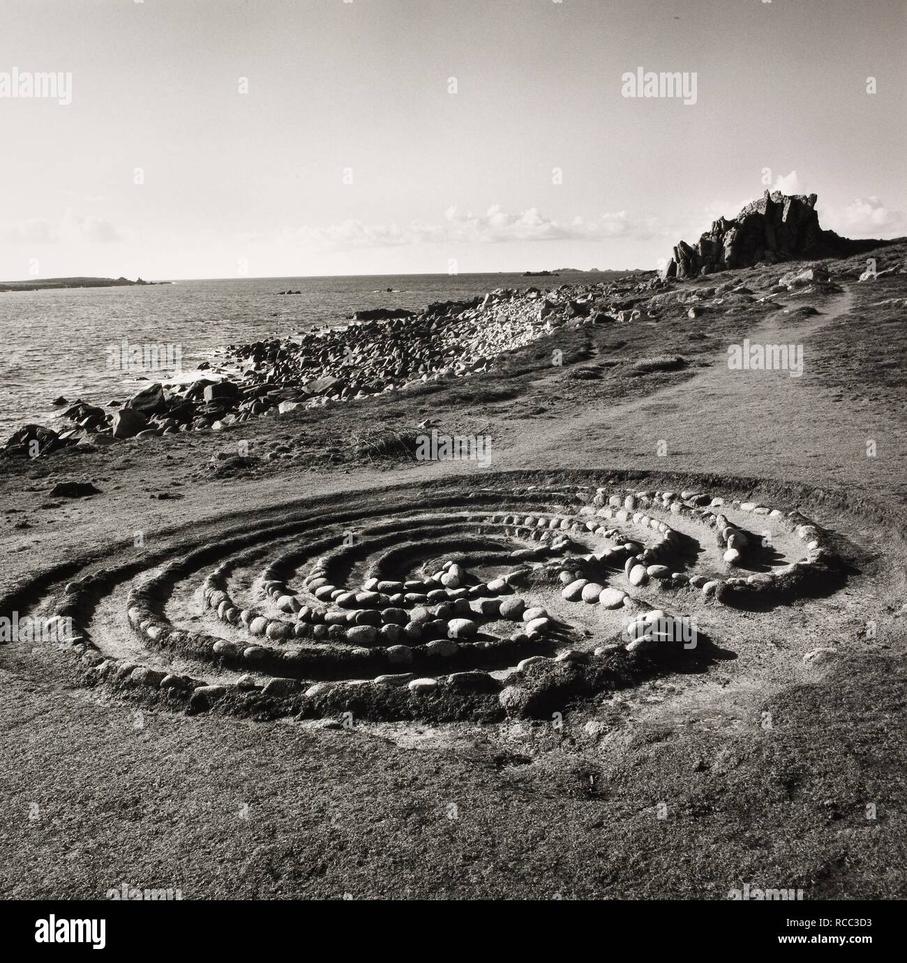 Troytown Maze; St Anges 1977 From Scilly Isles Series. Monochrome ...