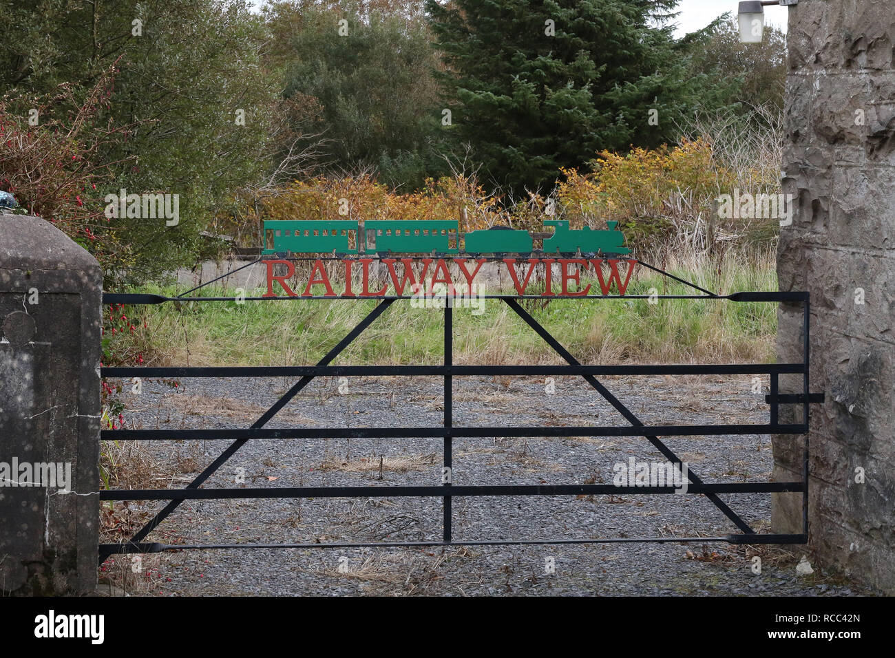Metal gate at former railway hi-res stock photography and images - Alamy