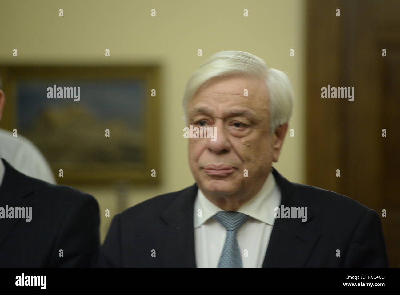 Athens, Greece. 14th Jan, 2019. President of Hellenic Republic Prokopis ...