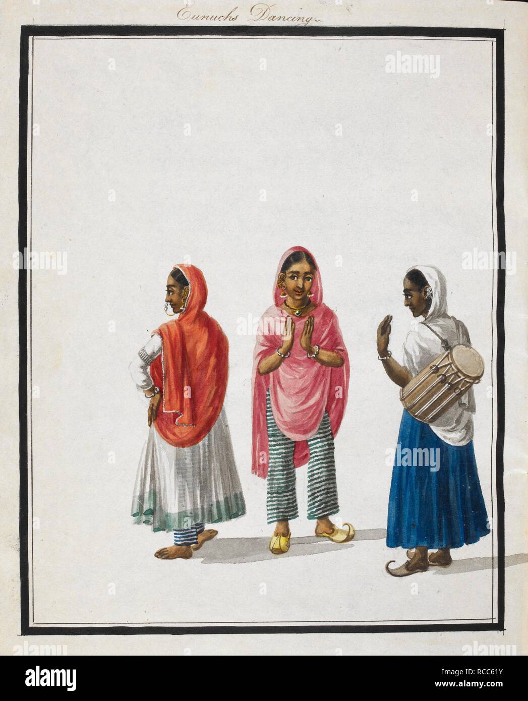 A painting of three eunuchs dancing. Patna, c.1820. Watercolour. Source ...