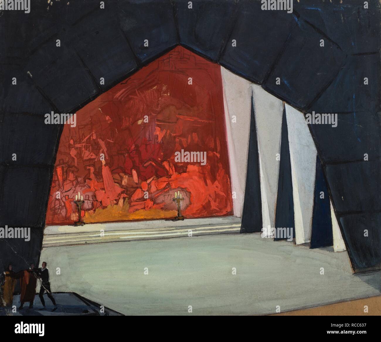 Stage design for the play Hamlet by W. Shakespeare. Museum: PRIVATE ...