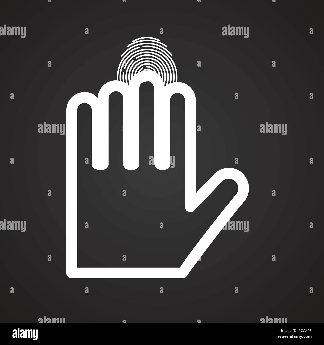 Finger id icon on black background for graphic and web design, Modern ...