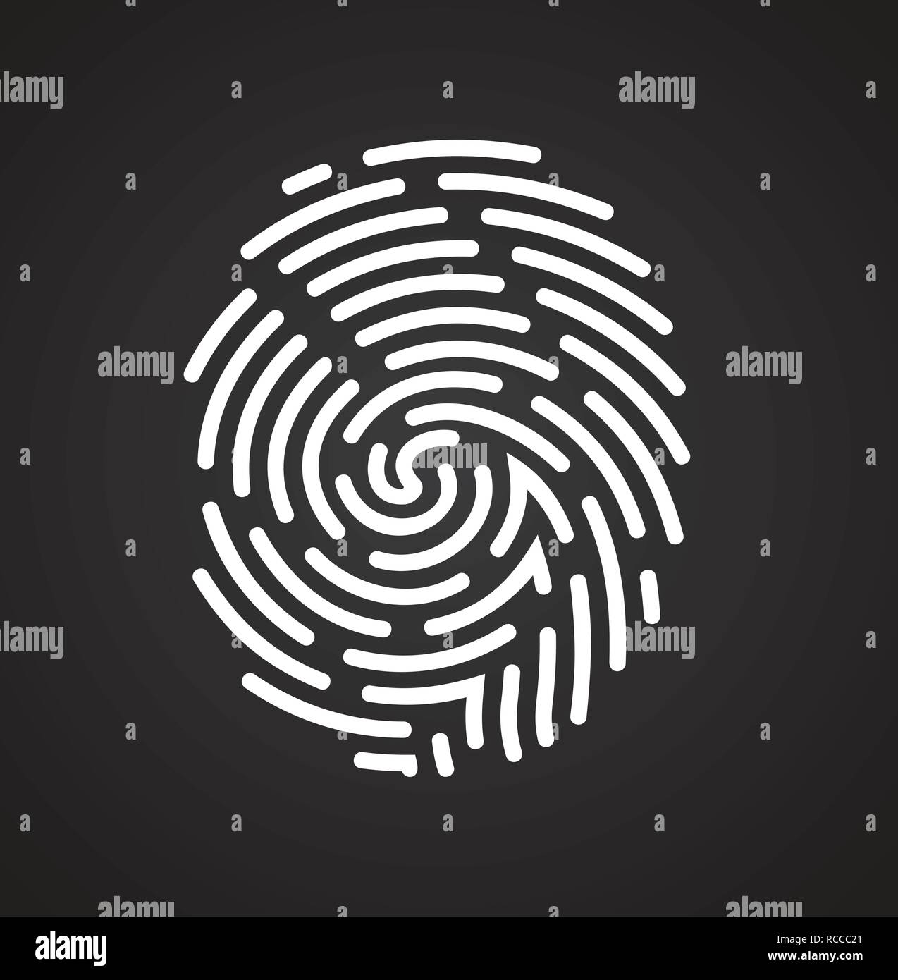 Finger id icon on black background for graphic and web design, Modern ...