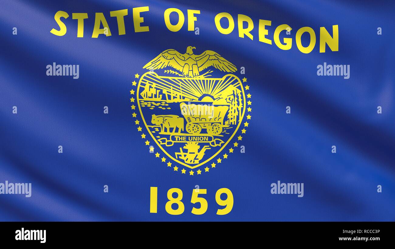 State of Oregon flag. Flags of the states of USA Stock Photo - Alamy