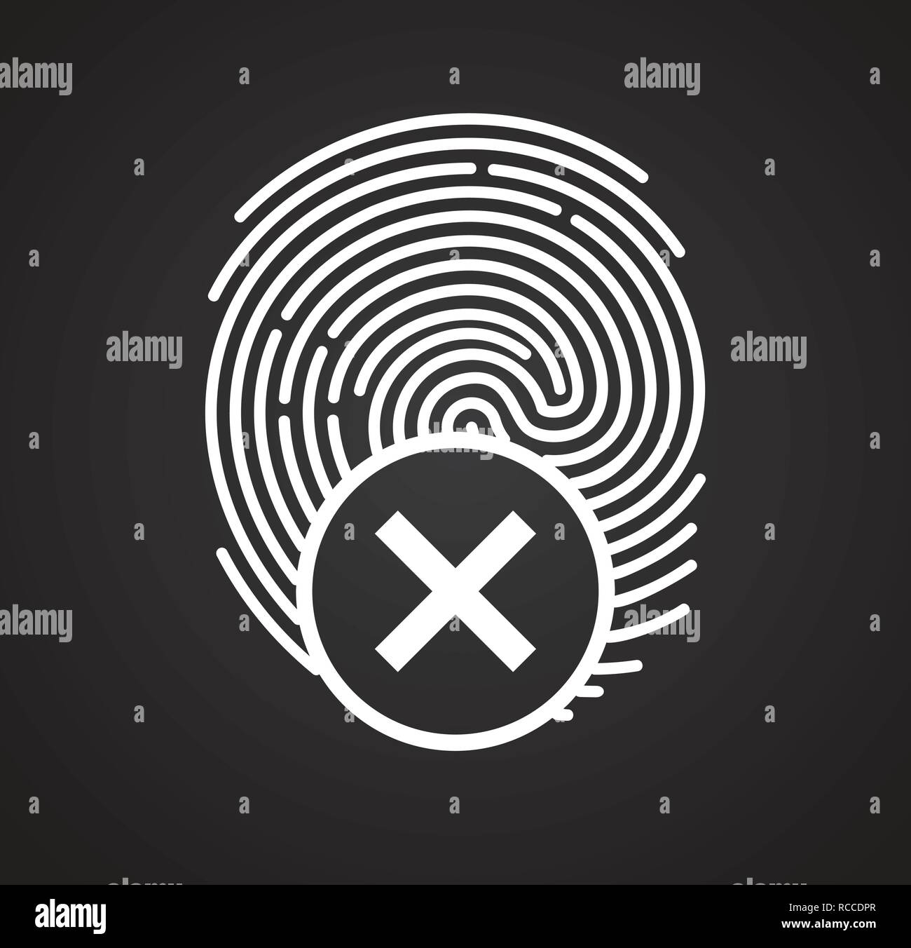 Finger id icon on black background for graphic and web design, Modern ...