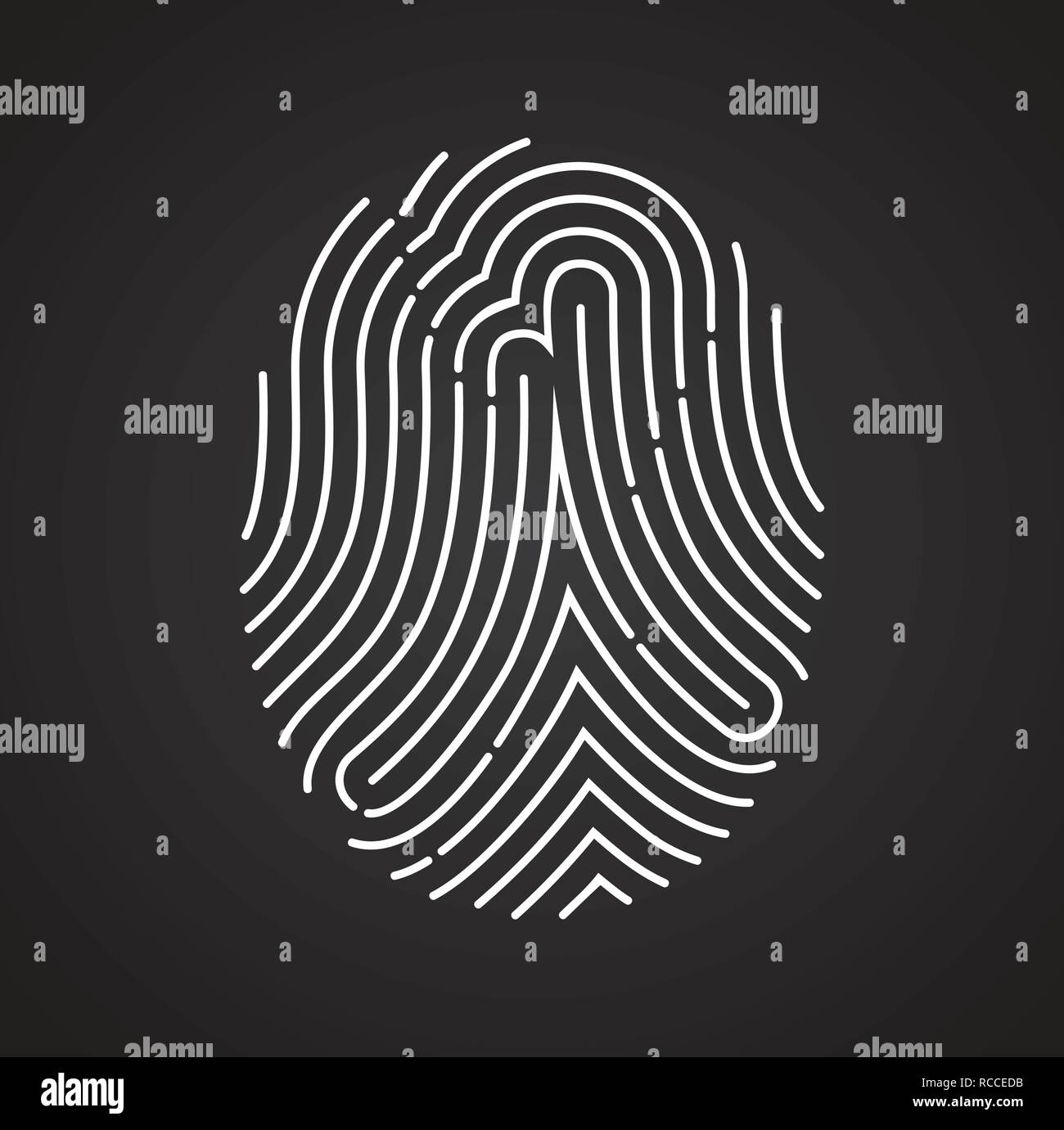 Finger id icon on black background for graphic and web design, Modern ...