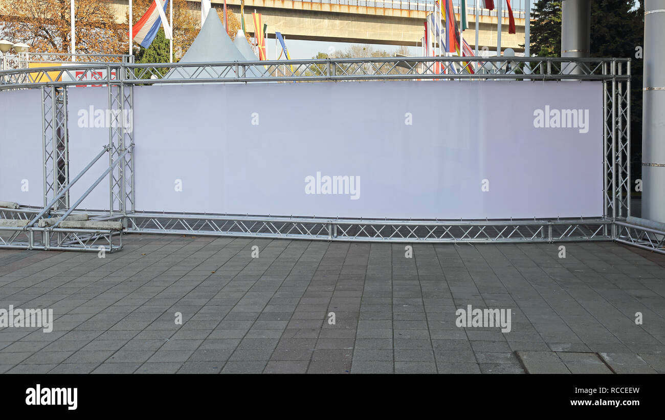 Rear View of Stage Billboard Metal Structure Stock Photo - Alamy