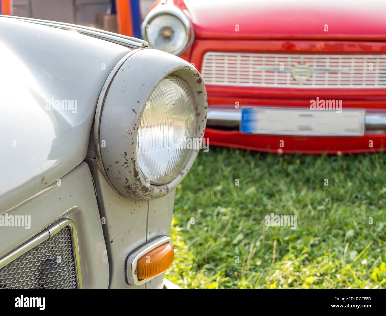 old Trabant Headlights Stock Photo - Alamy