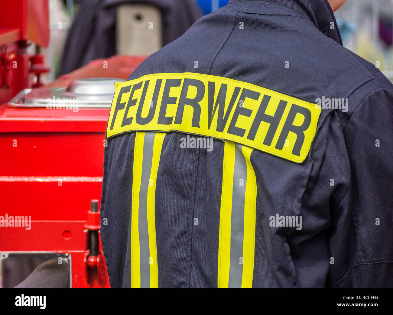 German Fireman in action Stock Photo - Alamy