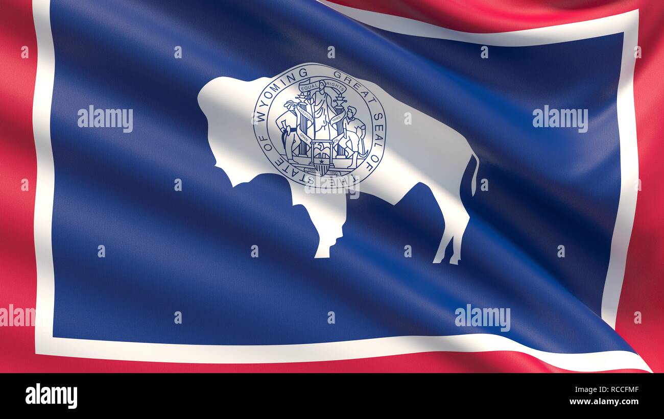 State of Wyoming flag. Flags of the states of USA Stock Photo - Alamy