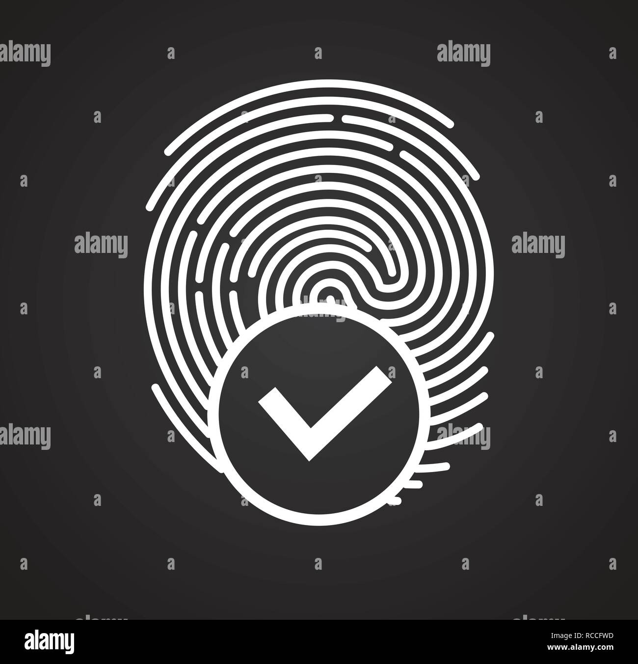 Finger id icon on black background for graphic and web design, Modern ...