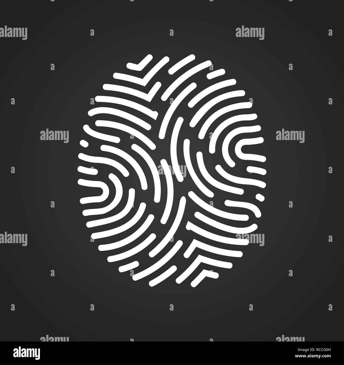 Finger id icon on black background for graphic and web design, Modern ...