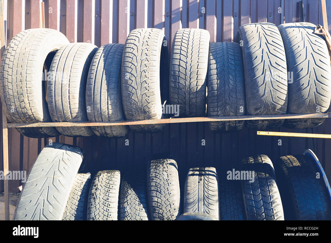 Old rubber tires hi-res stock photography and images - Alamy