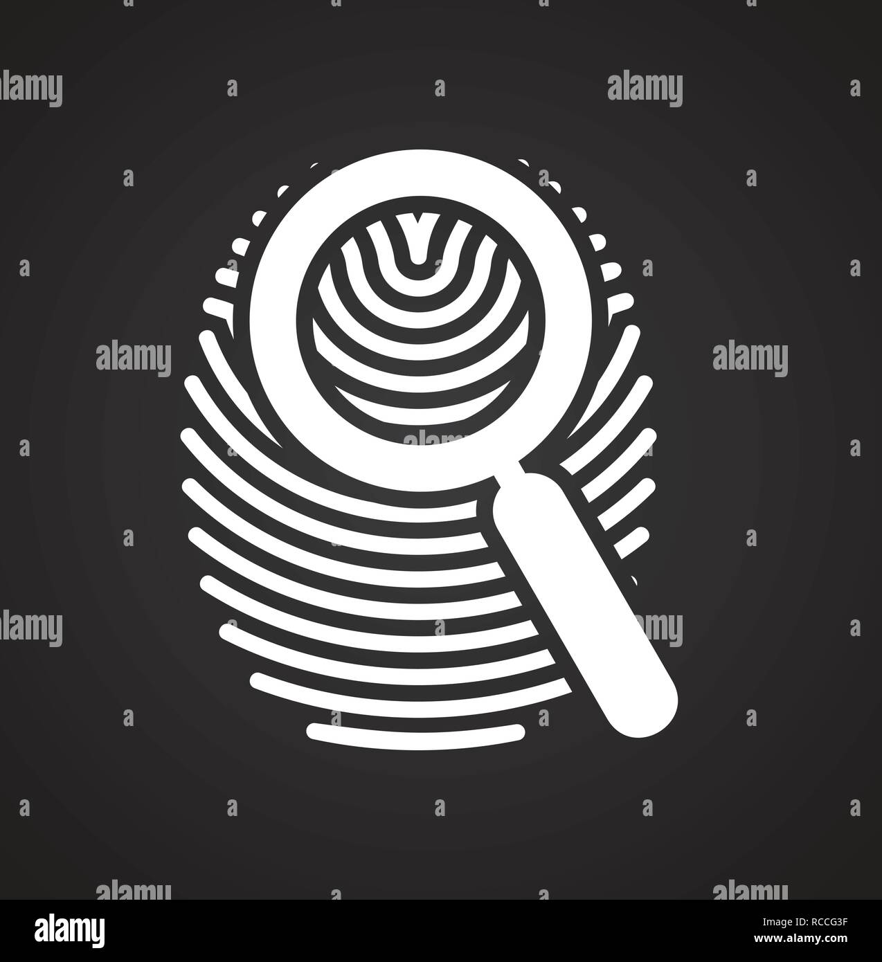 Finger id icon on black background for graphic and web design, Modern ...