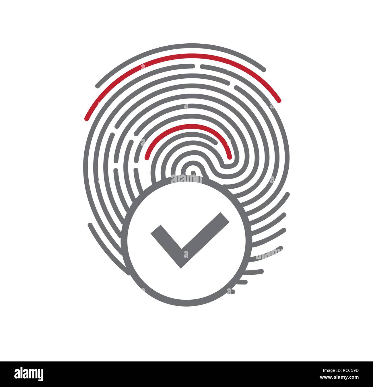 Finger id icon on white background for graphic and web design, Modern ...