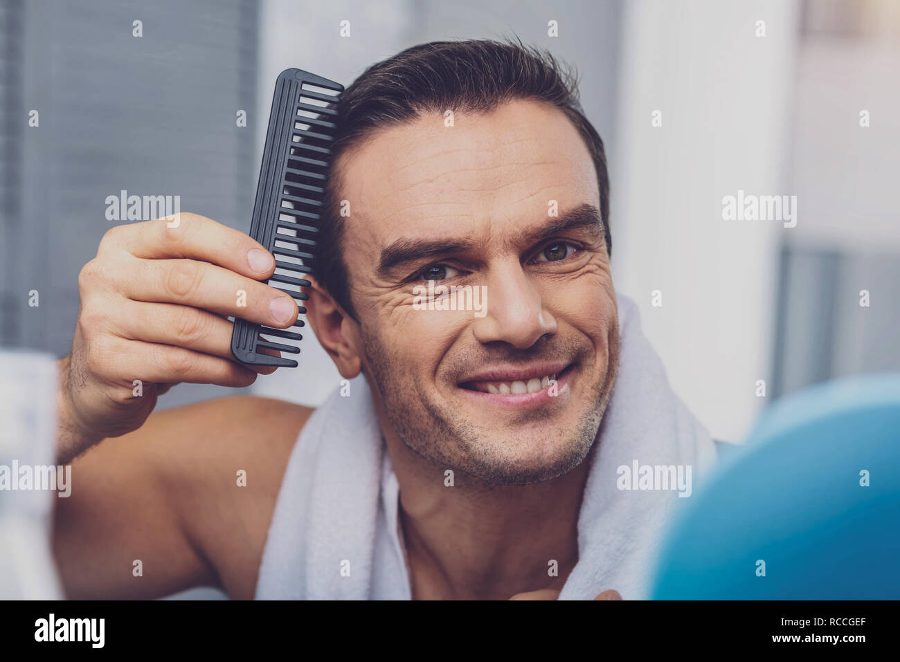 Happy positive man smiling Stock Photo - Alamy