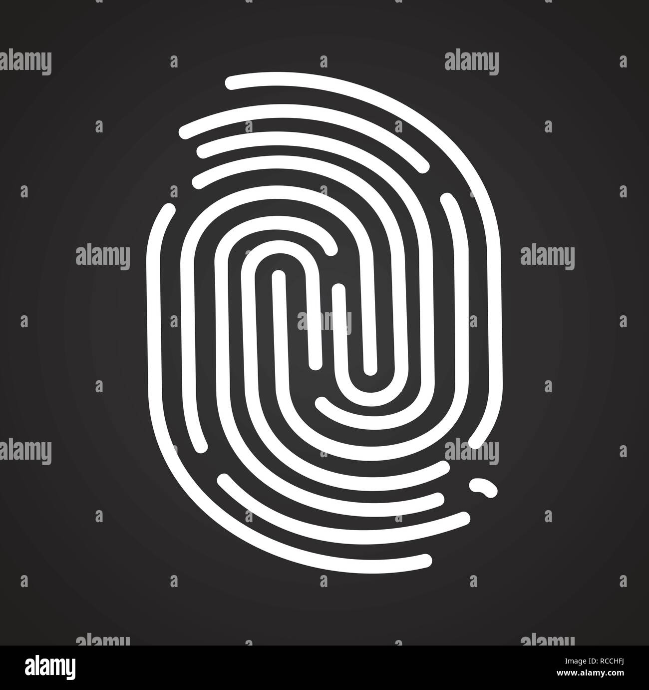 Finger id icon on black background for graphic and web design, Modern ...