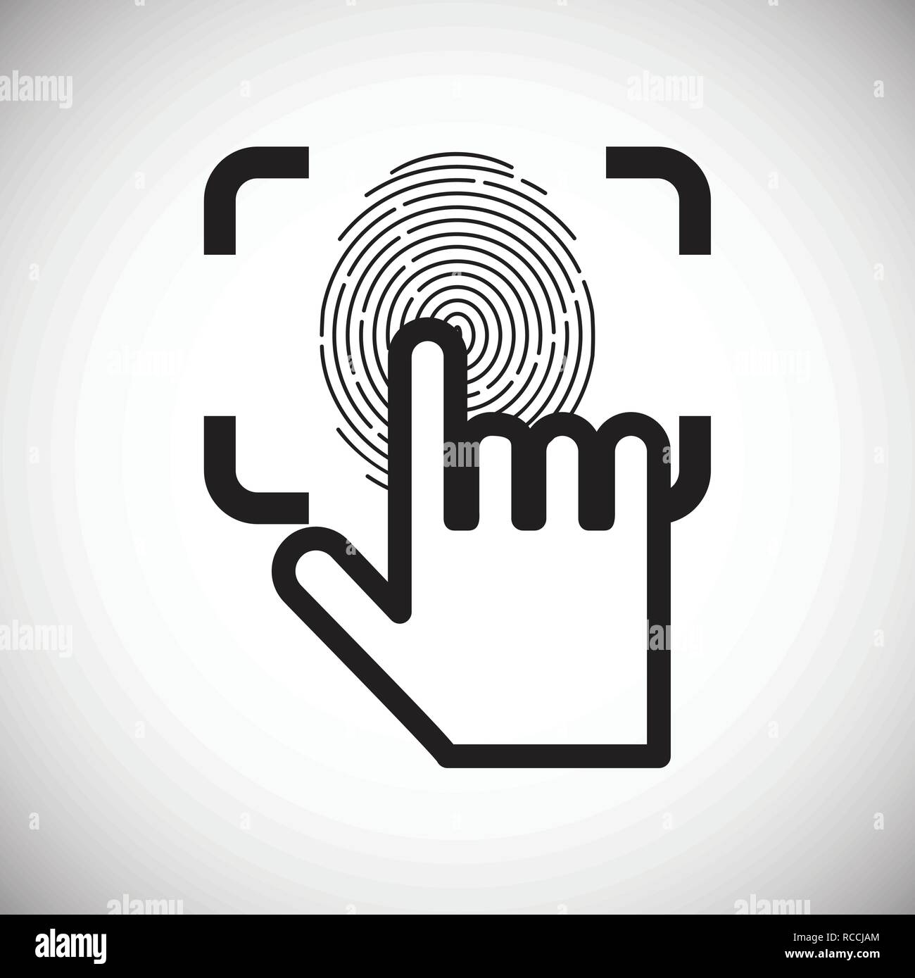 Finger id icon on white background for graphic and web design, Modern ...