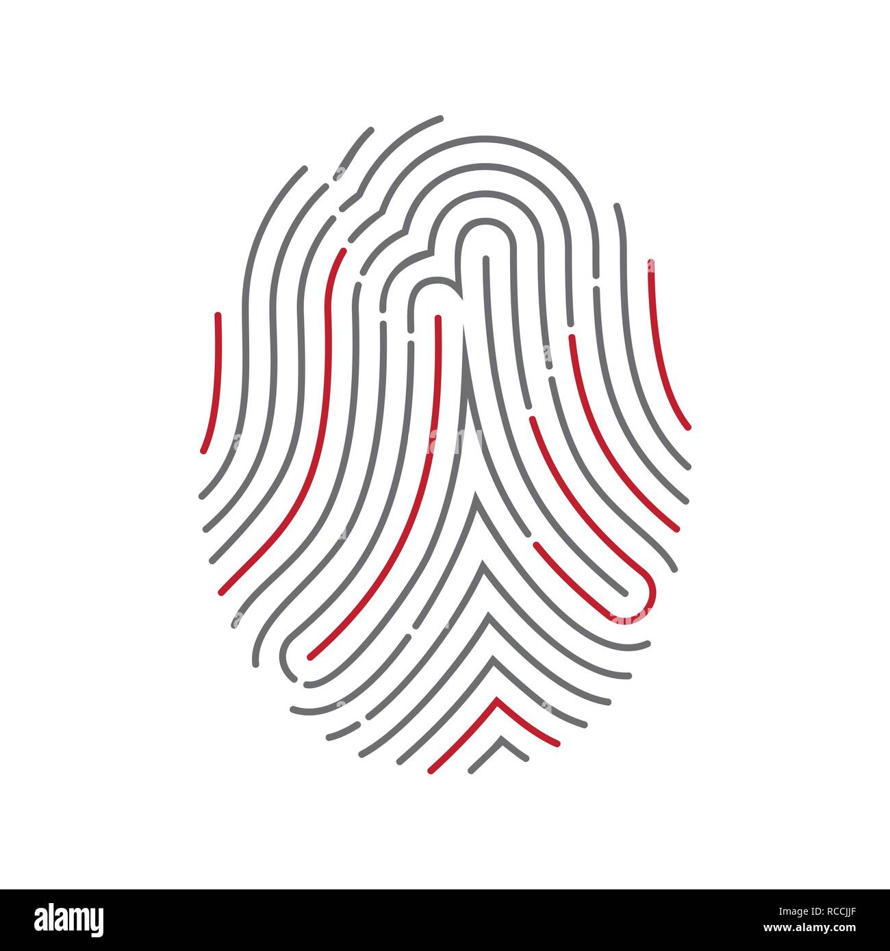 Finger id icon on white background for graphic and web design, Modern ...