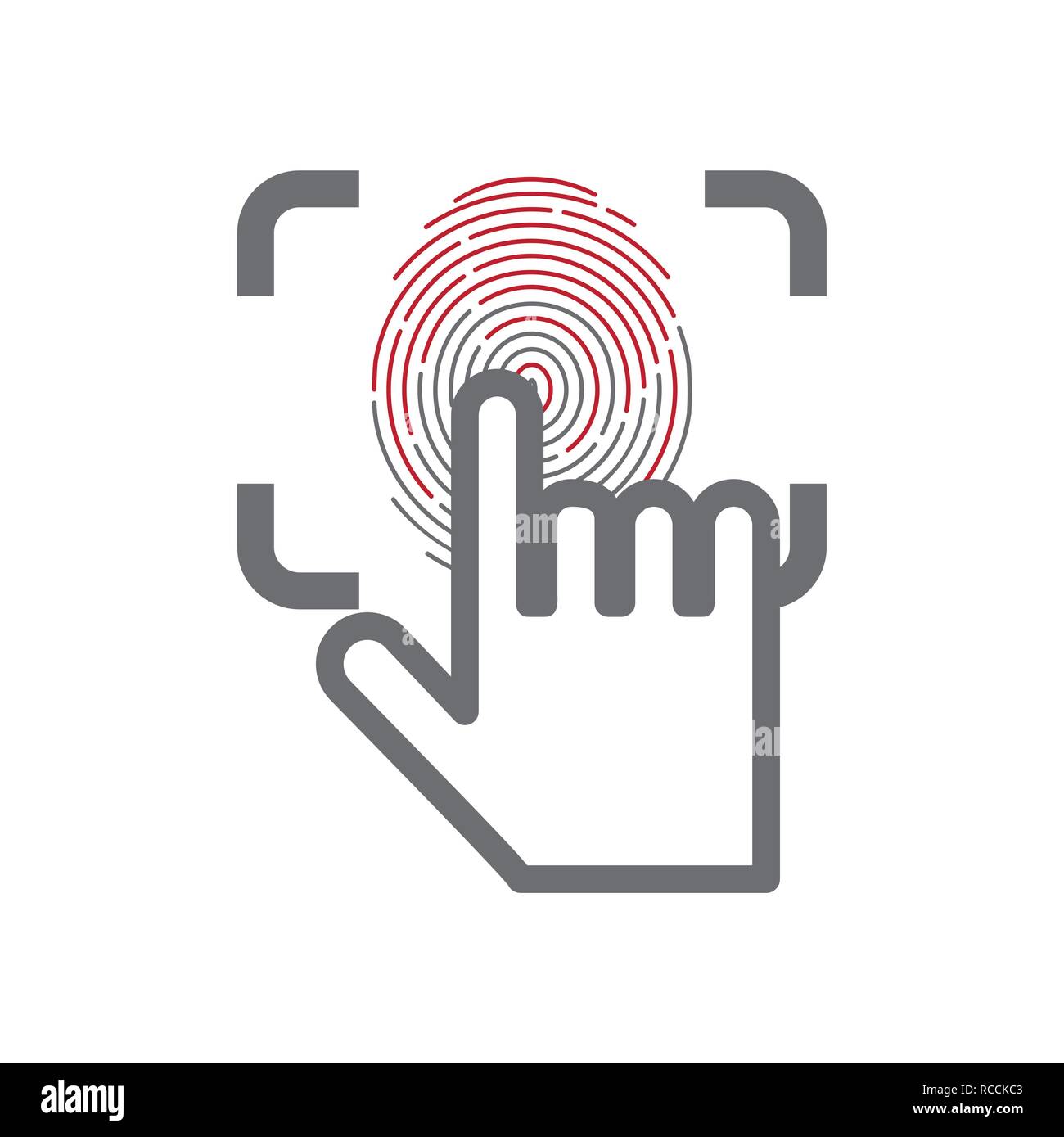 Finger id icon on white background for graphic and web design, Modern ...