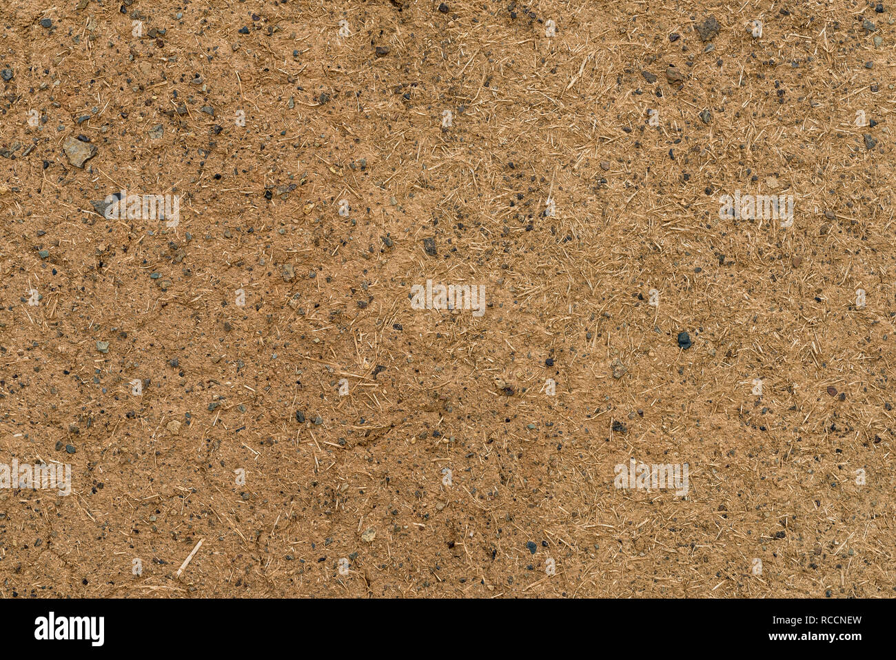 Close-up of the wall of a mud and straw building in the Tankwa Karoo in ...
