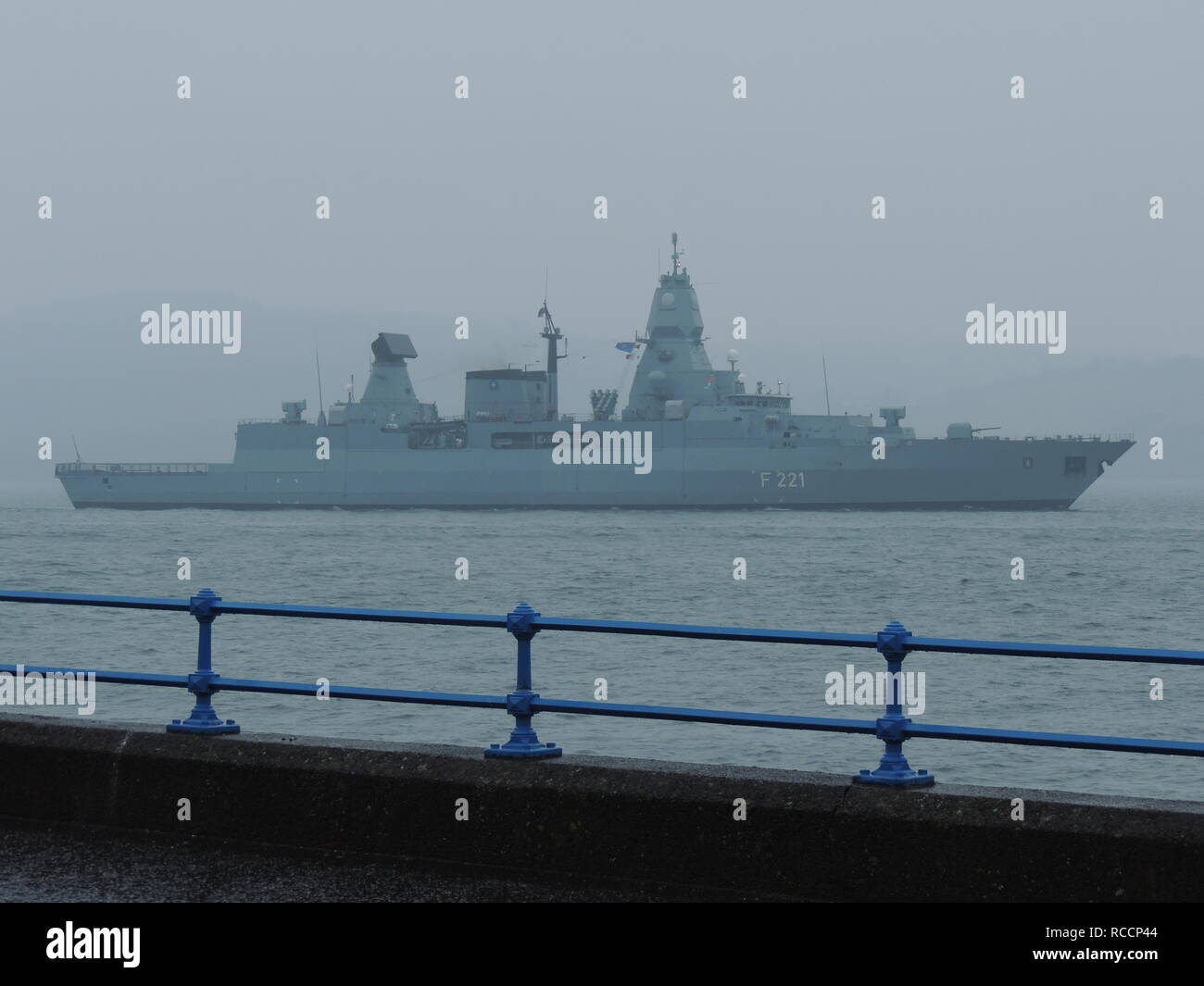 FGS Hessen (F221), a Sachsen-class (or F124-class) frigate of the ...