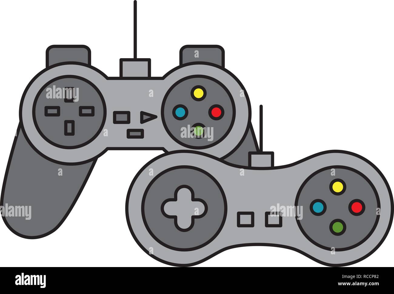 Two button game pad Stock Vector Images - Alamy