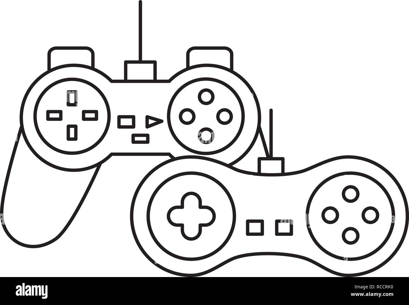 Two button game pad Stock Vector Images - Alamy