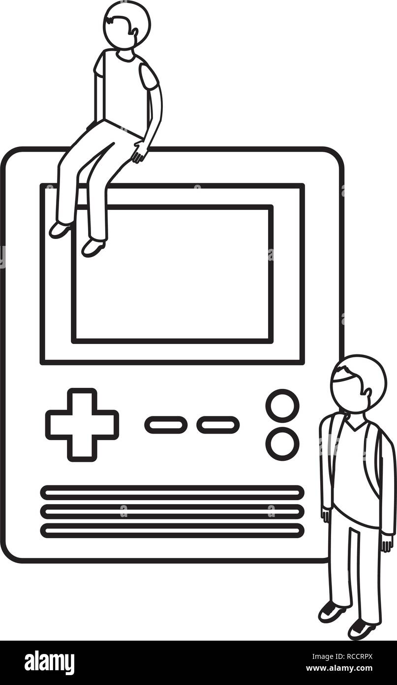 Boy handheld video game Stock Vector Images - Alamy