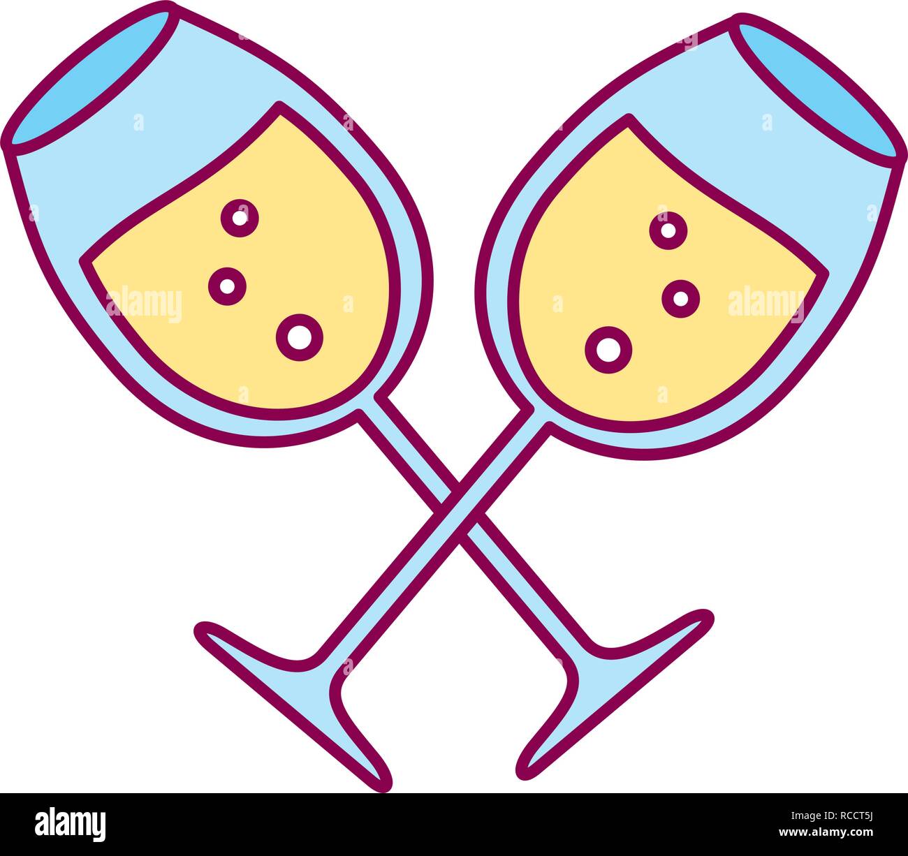 crossed champagne cups Stock Vector Image & Art - Alamy