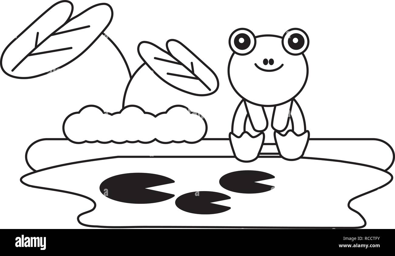 Water frog in lake Stock Vector Images - Alamy