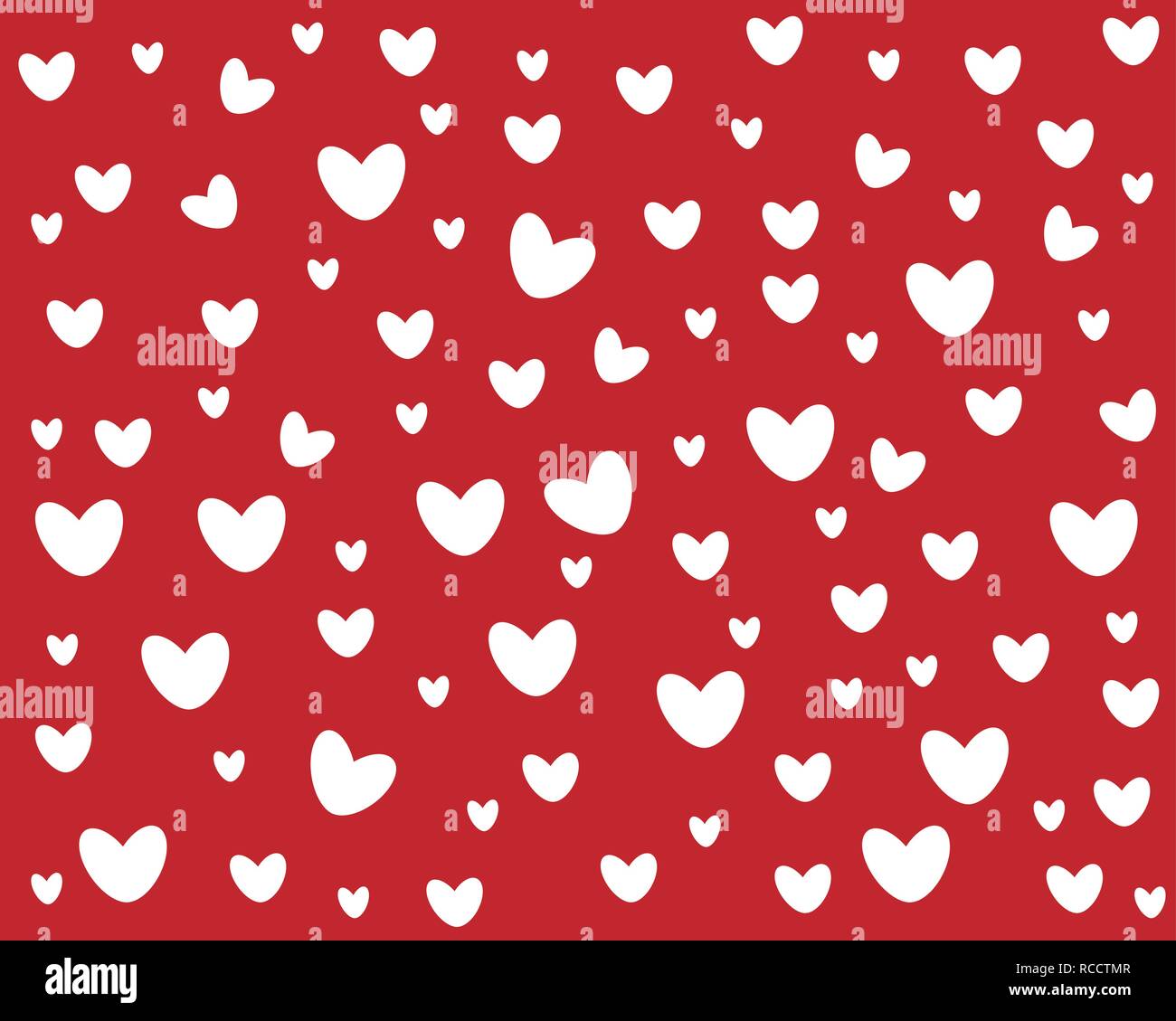 symmetrical cute hearts on red cartoon background Stock Vector Image ...