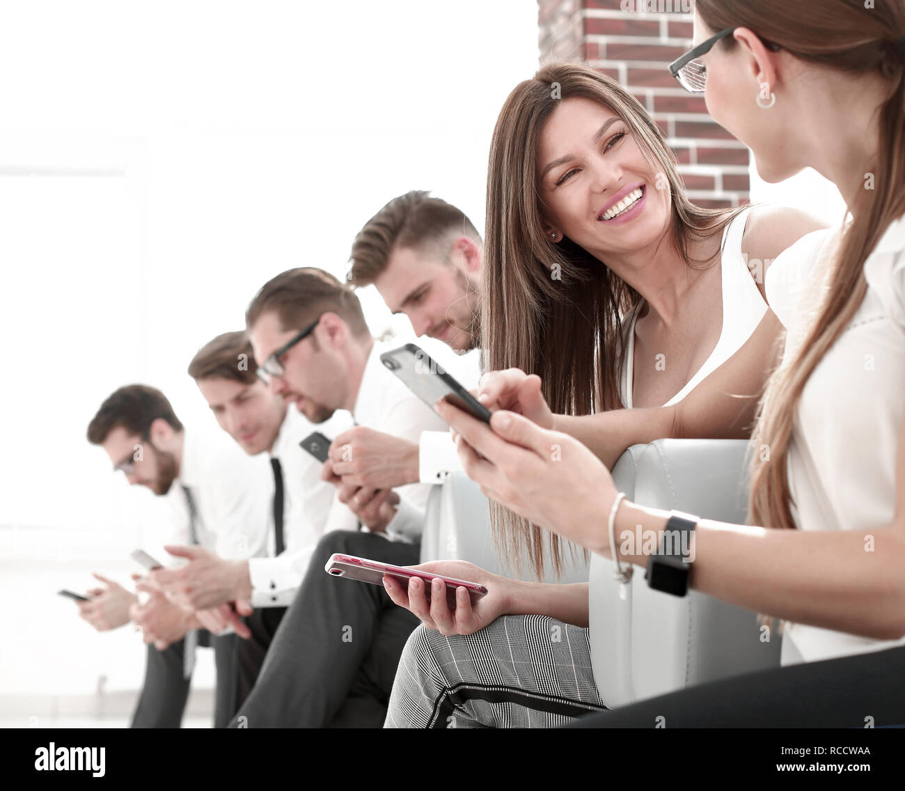Employee interview texting hi-res stock photography and images - Alamy