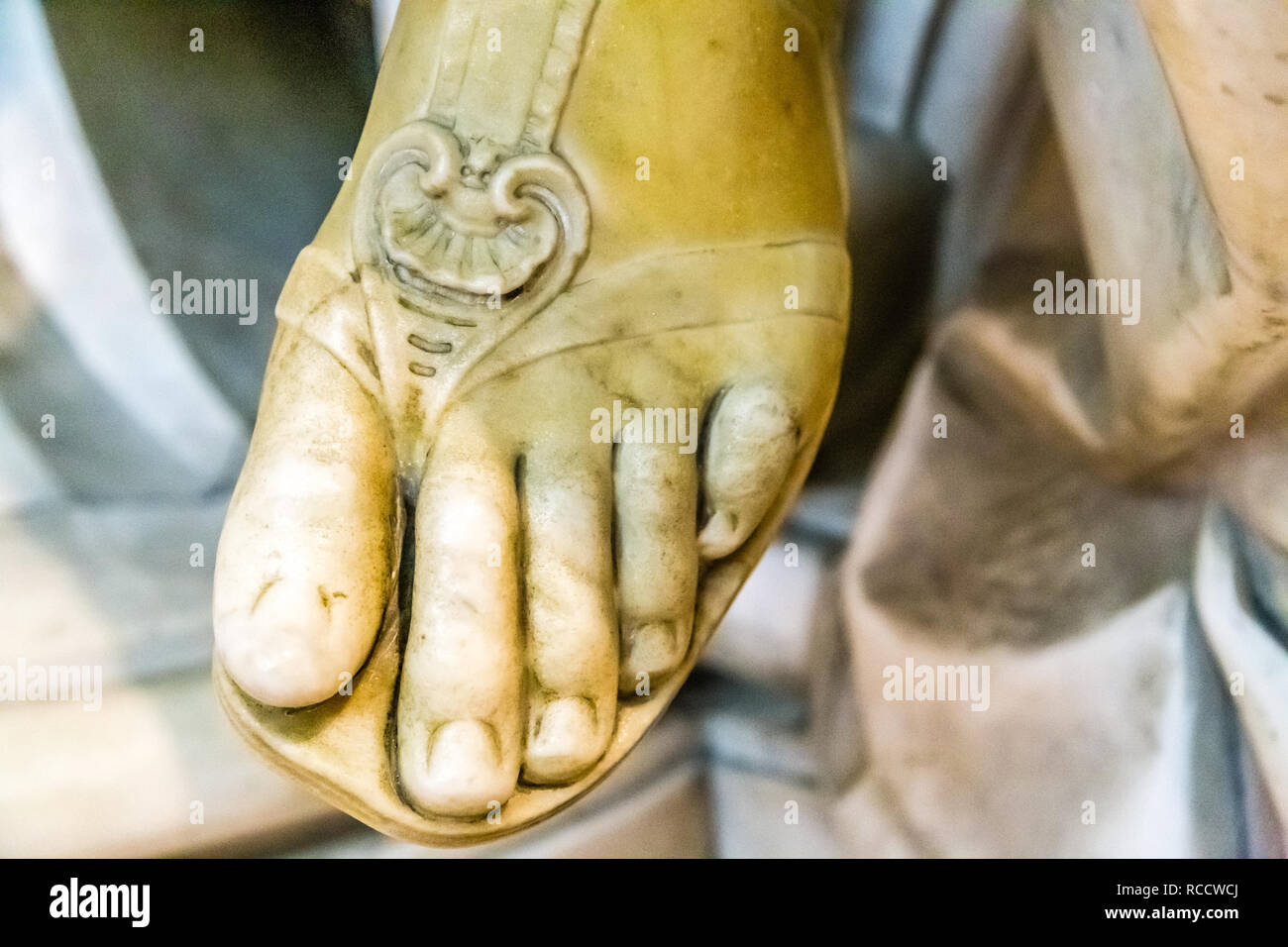 closeup of foot of statue Stock Photo - Alamy