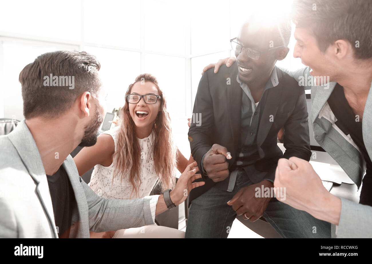 group of office colleagues in the workplace Stock Photo - Alamy