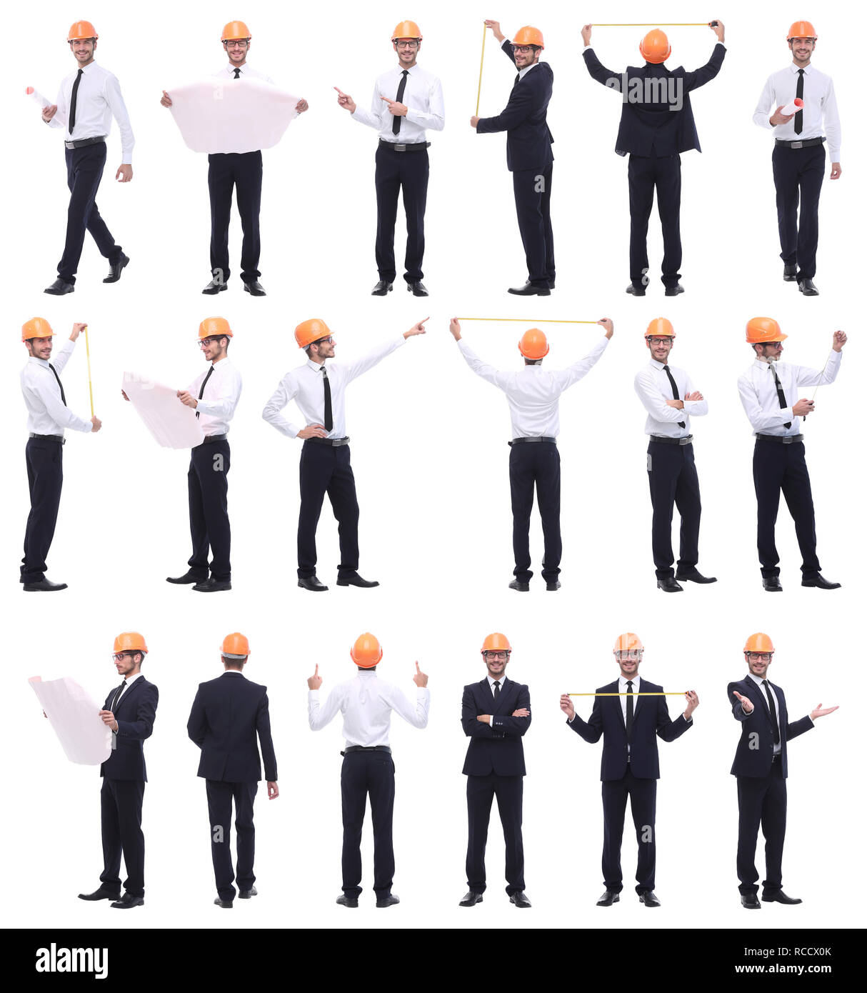 collage of photos of a young architect designer Stock Photo - Alamy