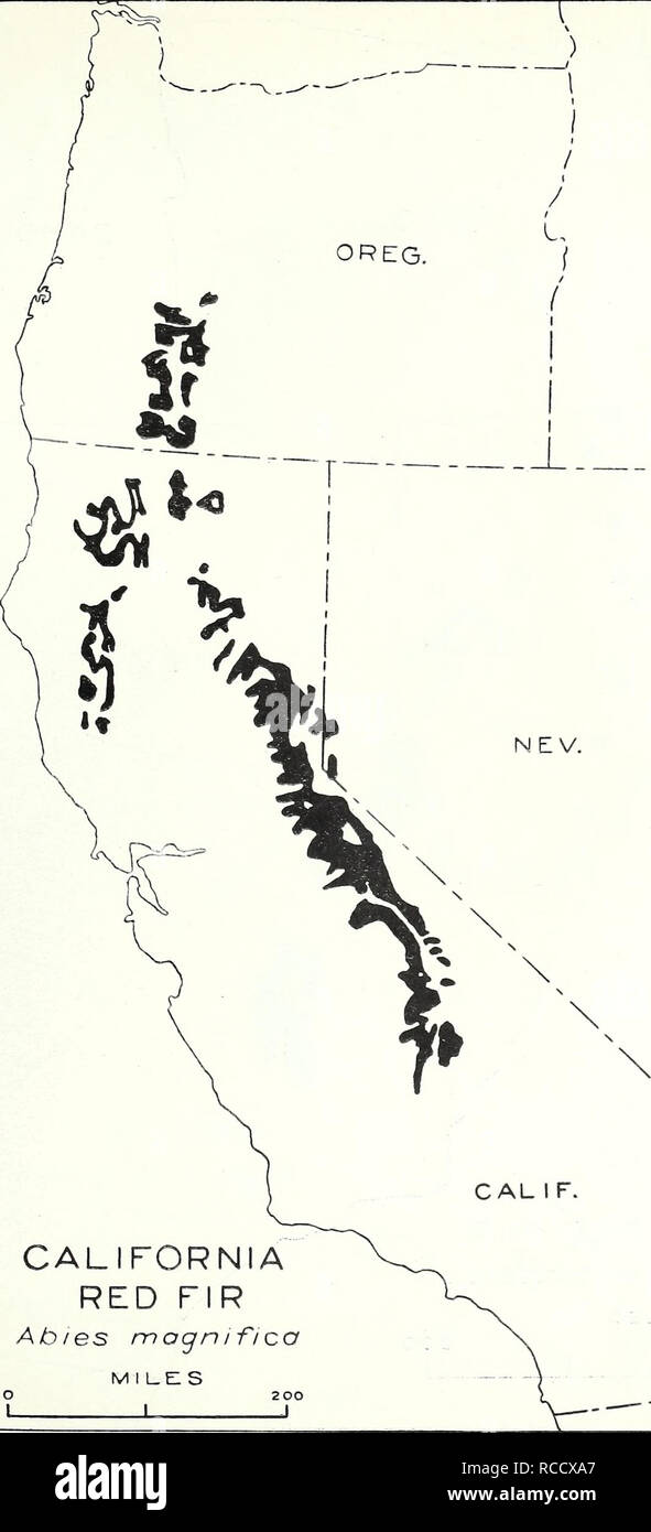 California forests map hi-res stock photography and images - Alamy