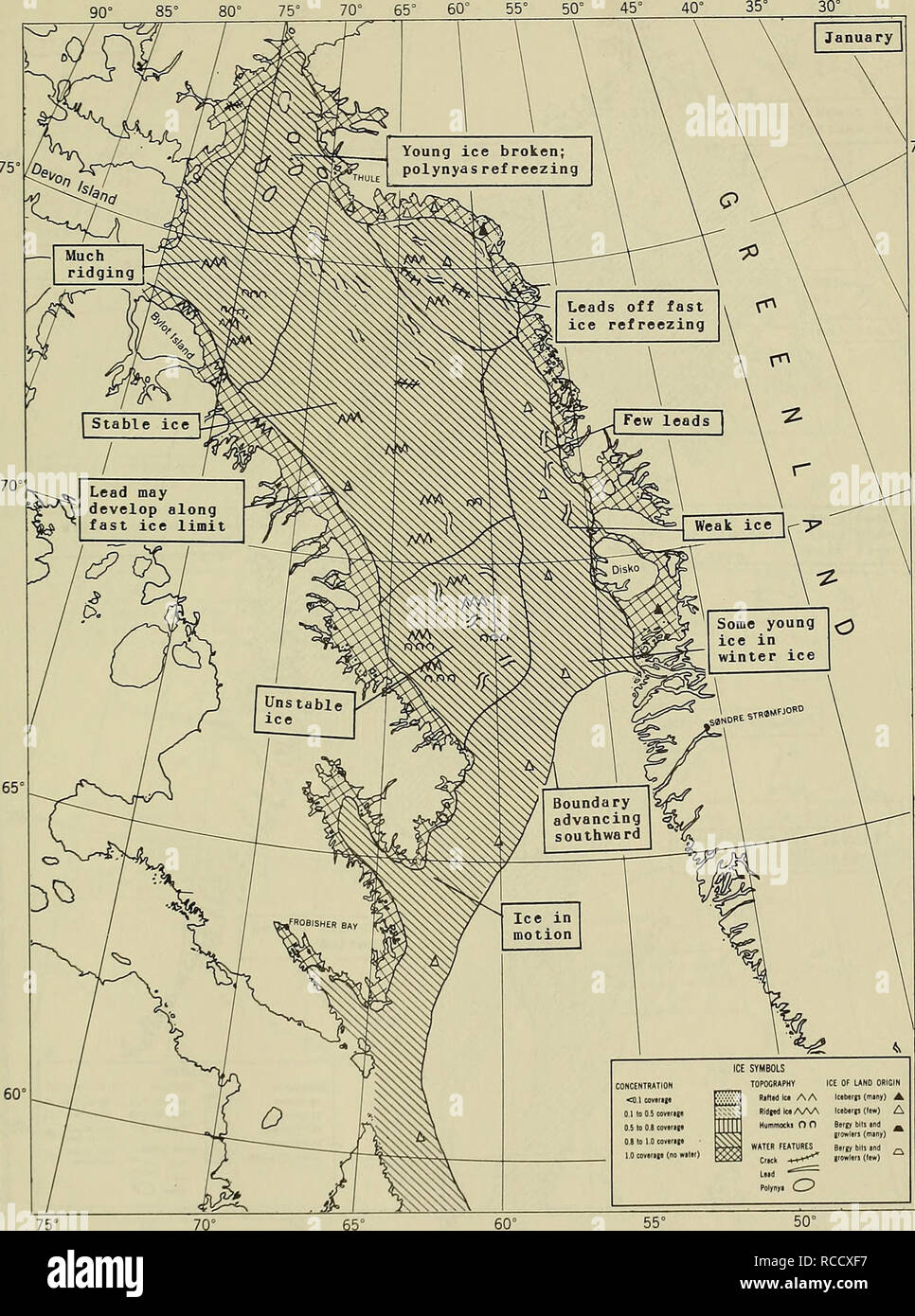 . Distribution of ice in Baffin Bay and Davis Strait. Sea ice. Figure 2 ...